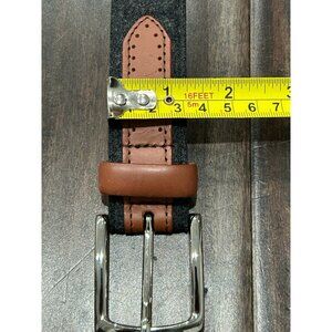 Accessories | Mens Gray Brown Leather Felt Belt Silver Buckle Size M ...